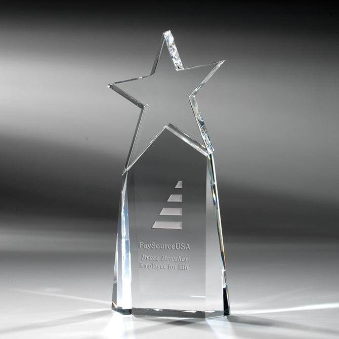 Triumphant Star Award | Sterling Cut Glass