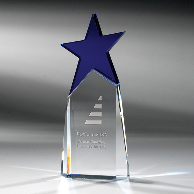 Triumphant Star Award | Sterling Cut Glass